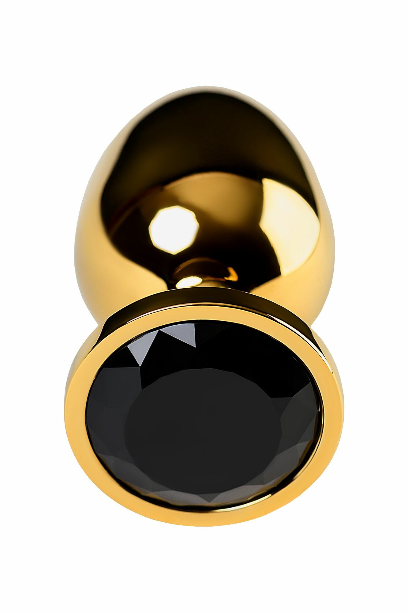 Анальная втулка Metal by TOYFA, металл, золотая, с чёрным кристаллом, 9,5 см, Ø 4 см, 145 г Toyfa Анальная втулка Metal by TOYFA, металл, золотая, с чёрным кристаллом, 9,5 см, Ø 4 см, 145 г