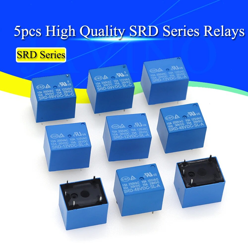 Реле Javino SRD-12VDC-SL 5 Pcs, SRD-09VDC-SL(4Pin)