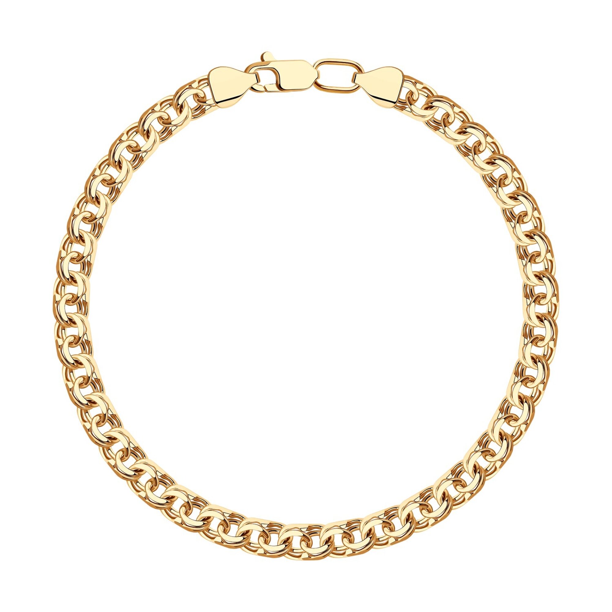 Браслет, серебро, 925 проба, золочение