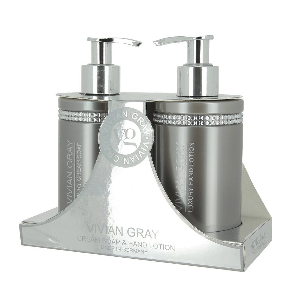 Набор для рук Серый кристалл (крем-мыло 250 мл + лосьон 250 мл) Vivian Gray Set Grey Crystals