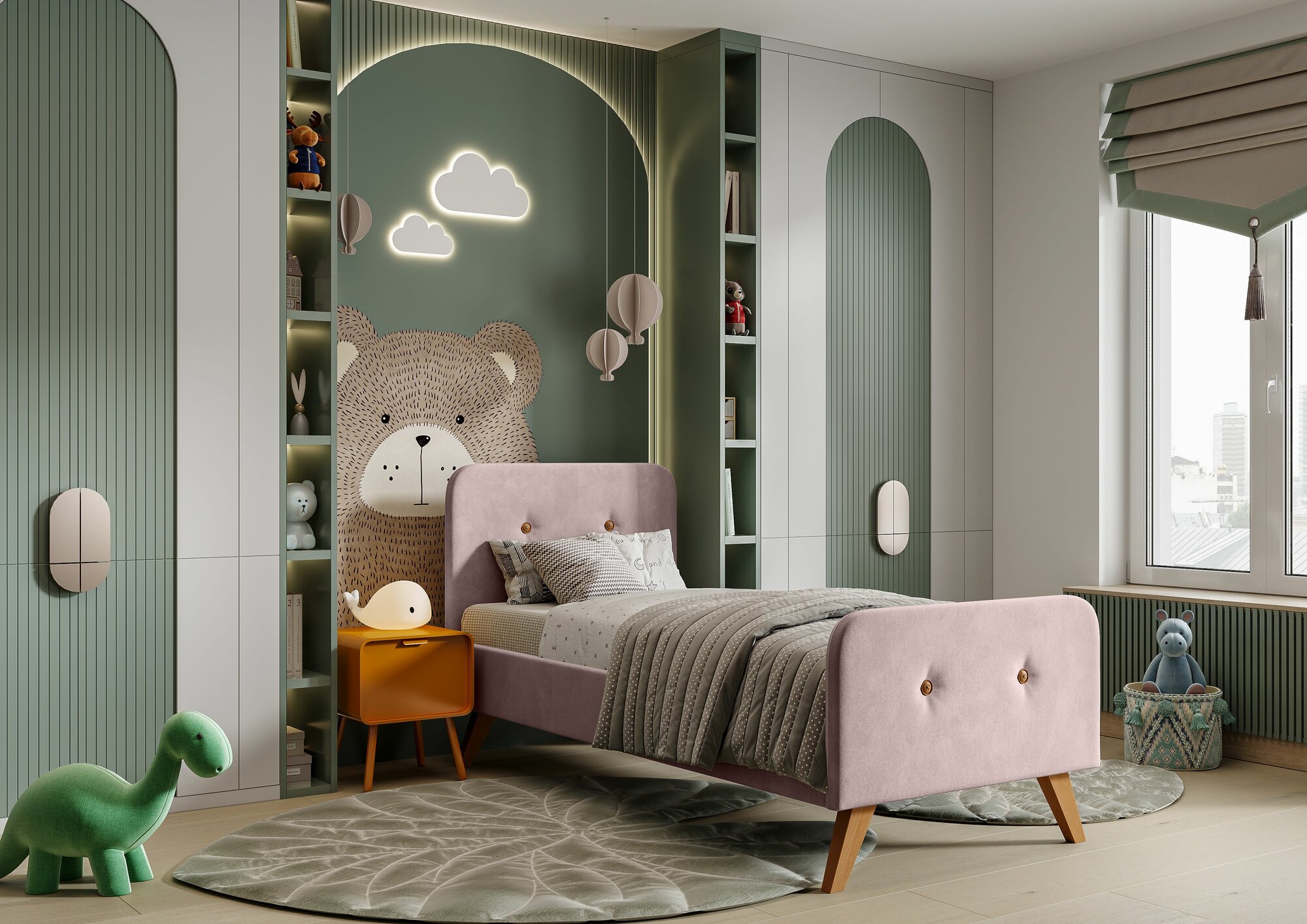 Кровать с мягким изголовьем "Марго" 90 х 200 см (Velutto 11)