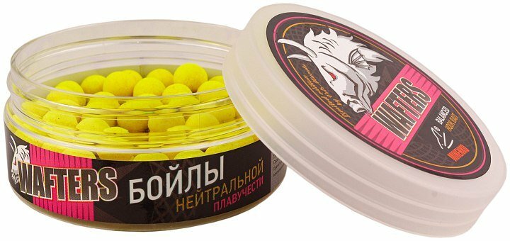 Бойлы нейтральной плавучести 12 мм Ананас Minenko (Миненко) - Wafters Pineapple, 70 гр, банка.