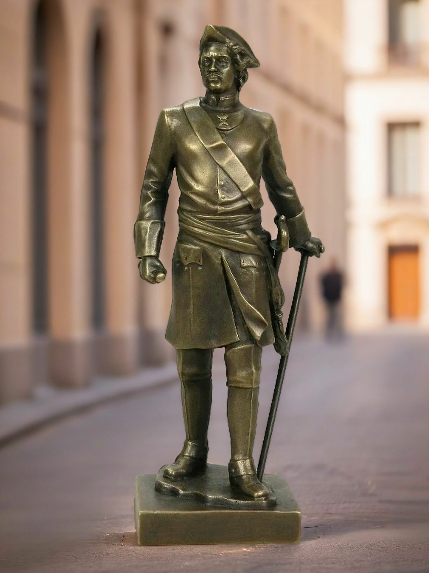 Статуэтка Петр Первый, бронза (Литье), вес 1,57кг, цвет бронза