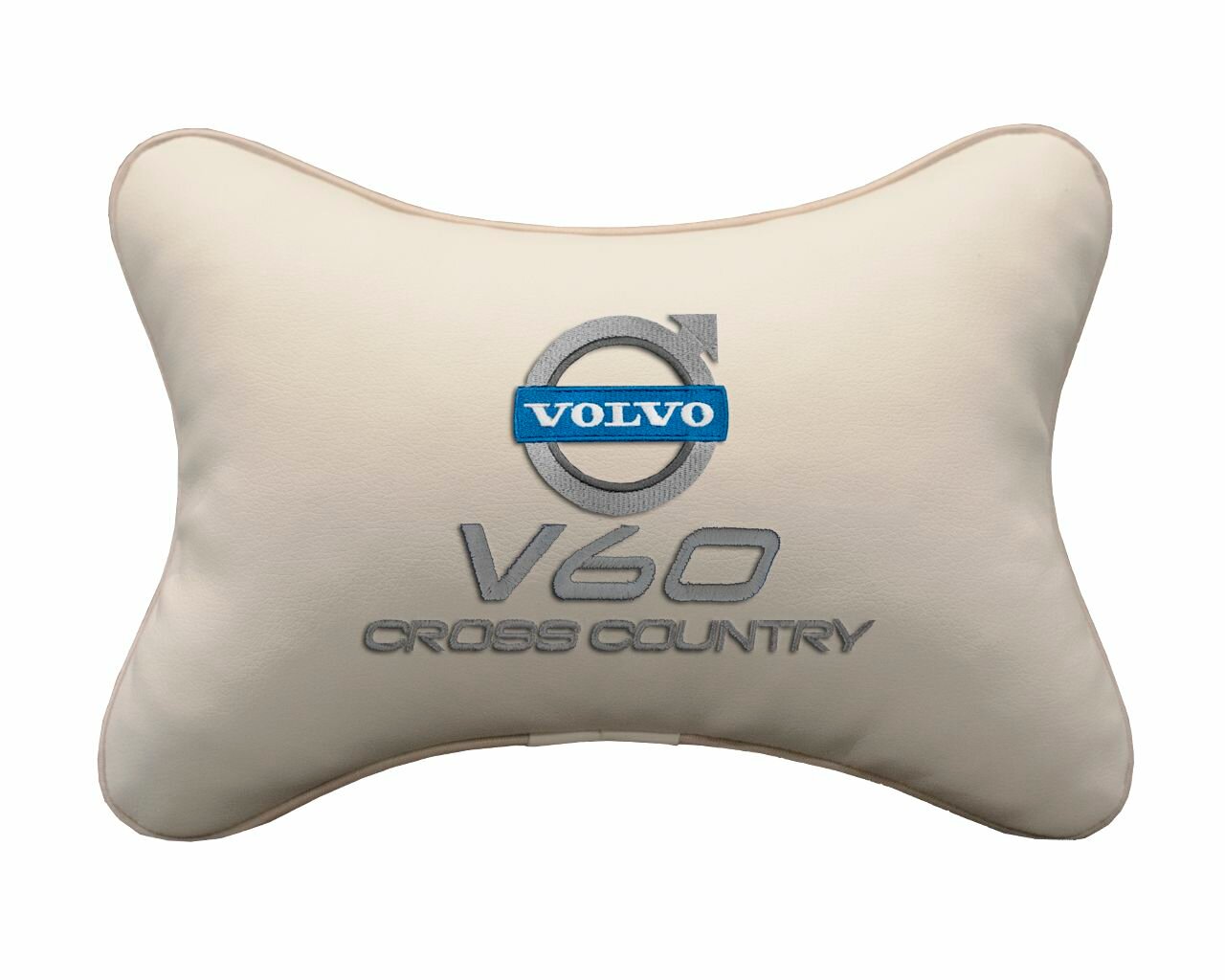 Подушка на подголовник автомобильная бежевая экокожа VOLVO V60 Cross Country