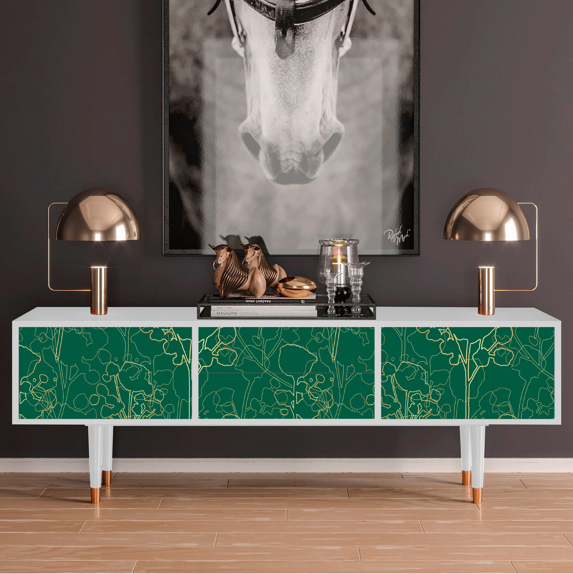 ТВ-Тумба - STORYZ - T4 Emerald Forest, Размер - 170 x 59 x 48 см, Цвет корпуса - , Белый