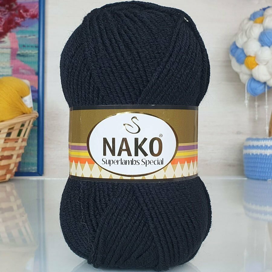 Пряжа Nako SUPERLAMBS SPECIAL 217 черный (5 мотков)