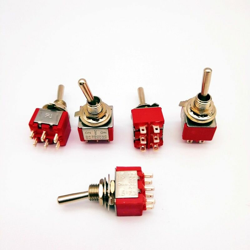 Тумблер MTS-202 3A-250V 6PIN (ON-ON), 5шт