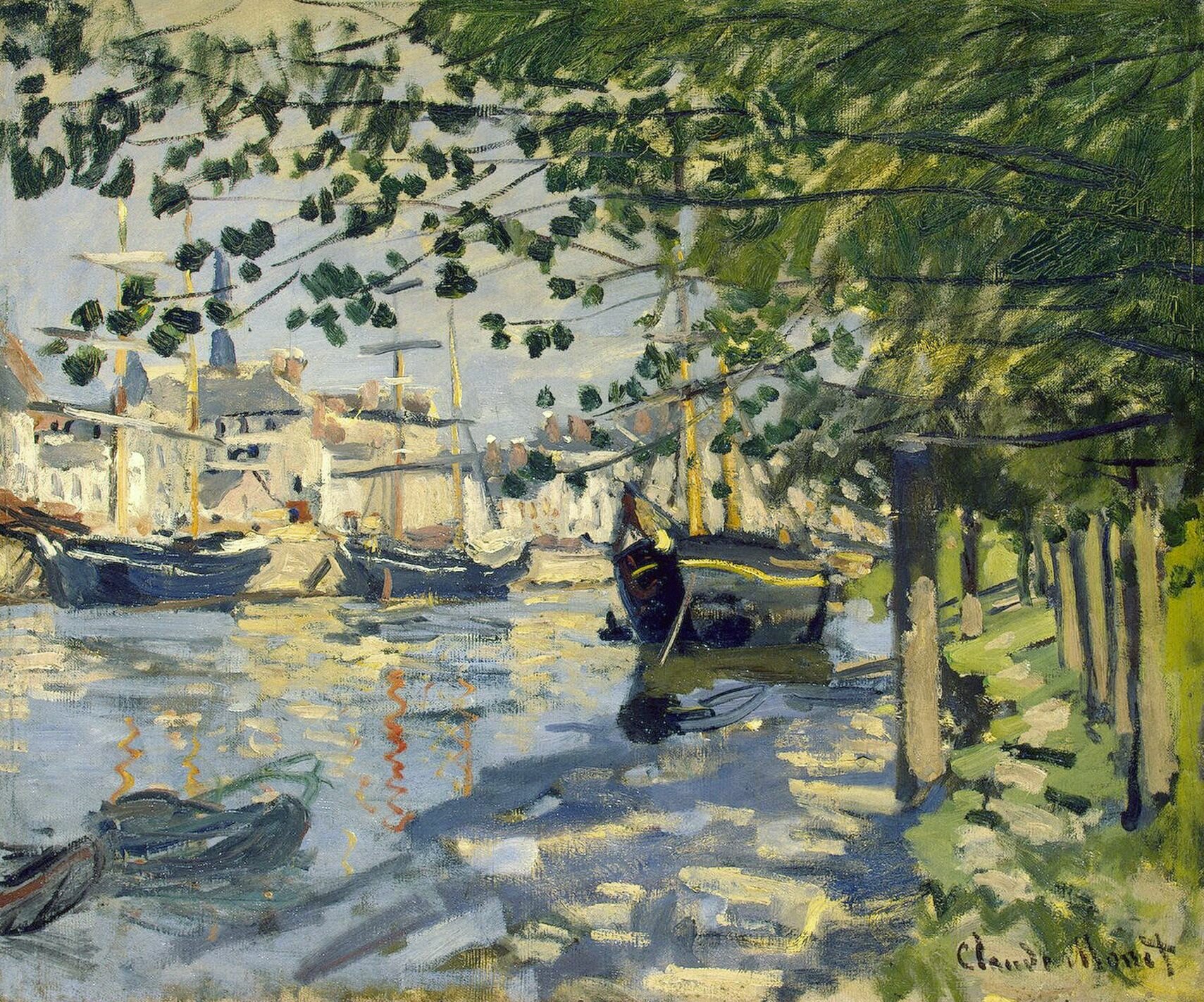 Картина Клода Моне Сена в Руане 1872 60х50 см