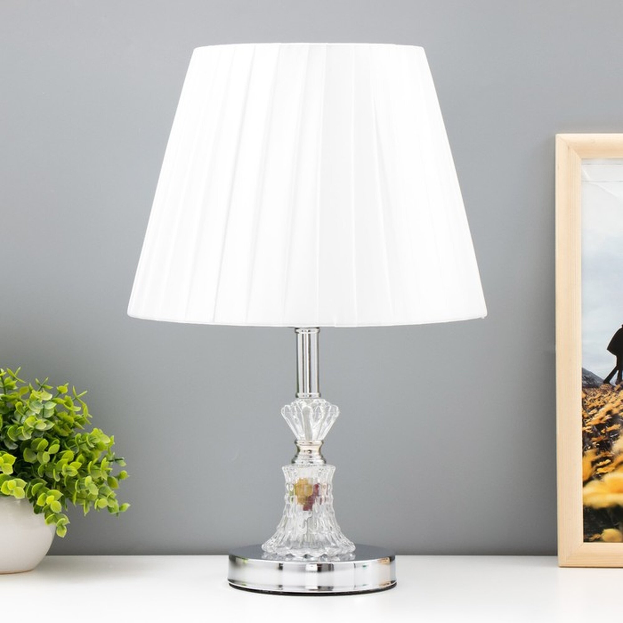 Лампа настольная Е27 220 В «Чистота» низ с подсветкой 38×25×25 см RISALUX
