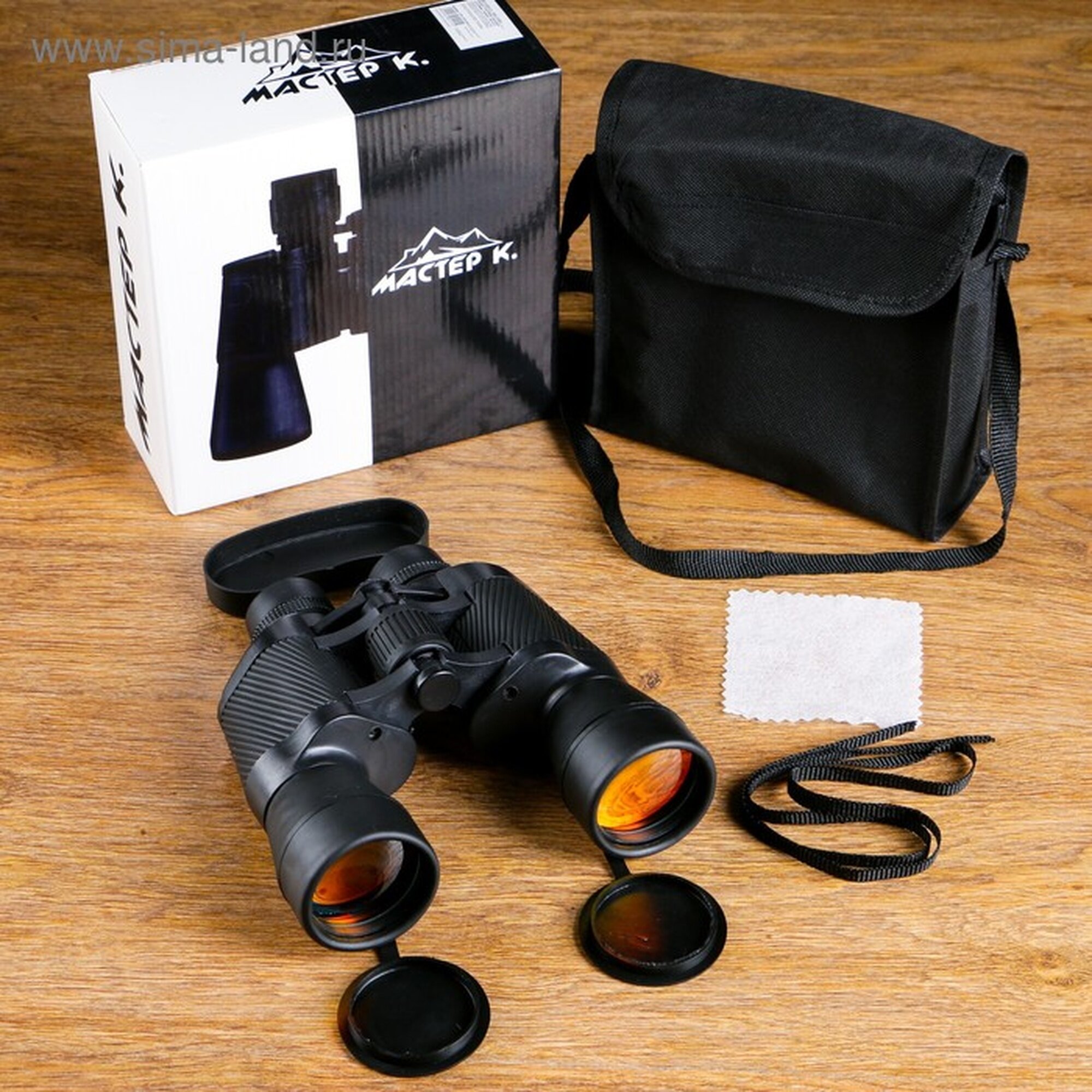 Бинокль 7×50 B50CB, «Русский снайпер», черный, диагонали на вставках