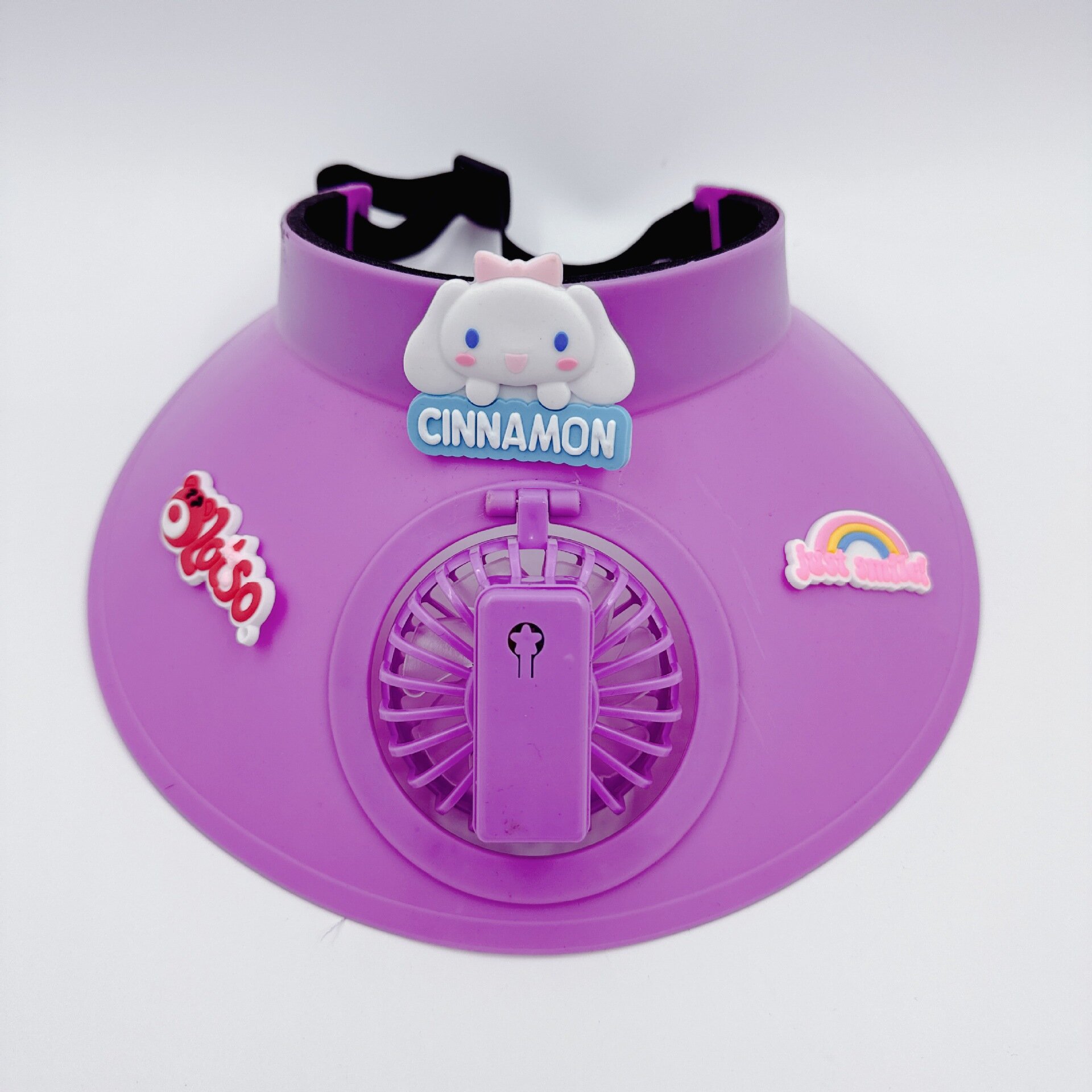 Шляпа-вентилятор, для девочек, летняя, солнцезащитная, фиолетовая