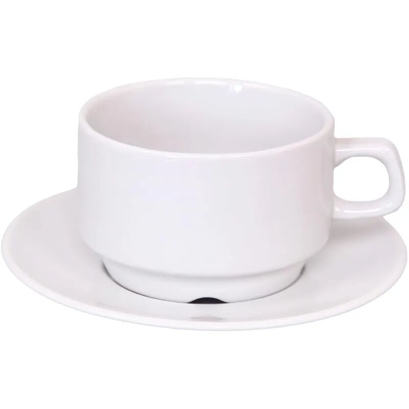 Чайная пара 250 мл Белая Штабелируемая 12шт/уп (093842) Дулевский фарфоровый завод 2054837
