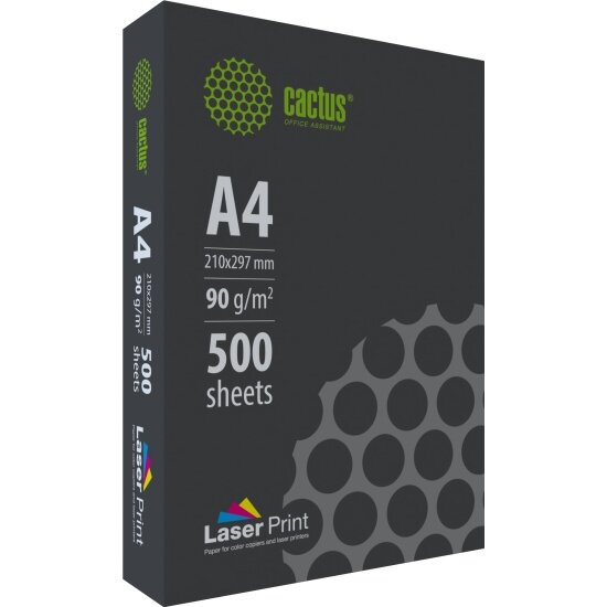 Бумага Cactus CS-LPA490500 A4/90г/м2/500л./белый для лазерной печати