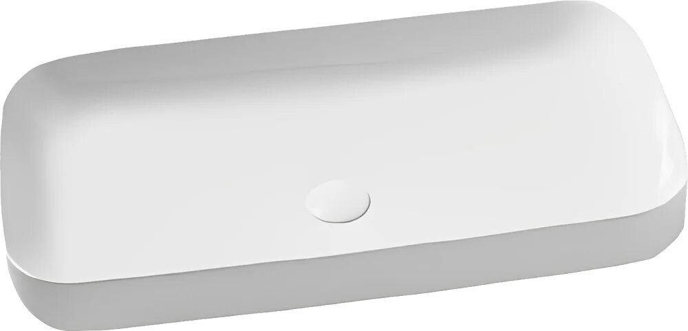 Накладная раковина Azzurra Elegance 90 фаянсовая, без отверстия под смеситель, раковина для ванной, 90 см, прямоугольная, белая