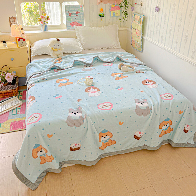 Одеяло из молочного флиса для сна, теплое, двухстороннее флисовое одеяло, подарочное одеяло, одеяло из кораллового флиса