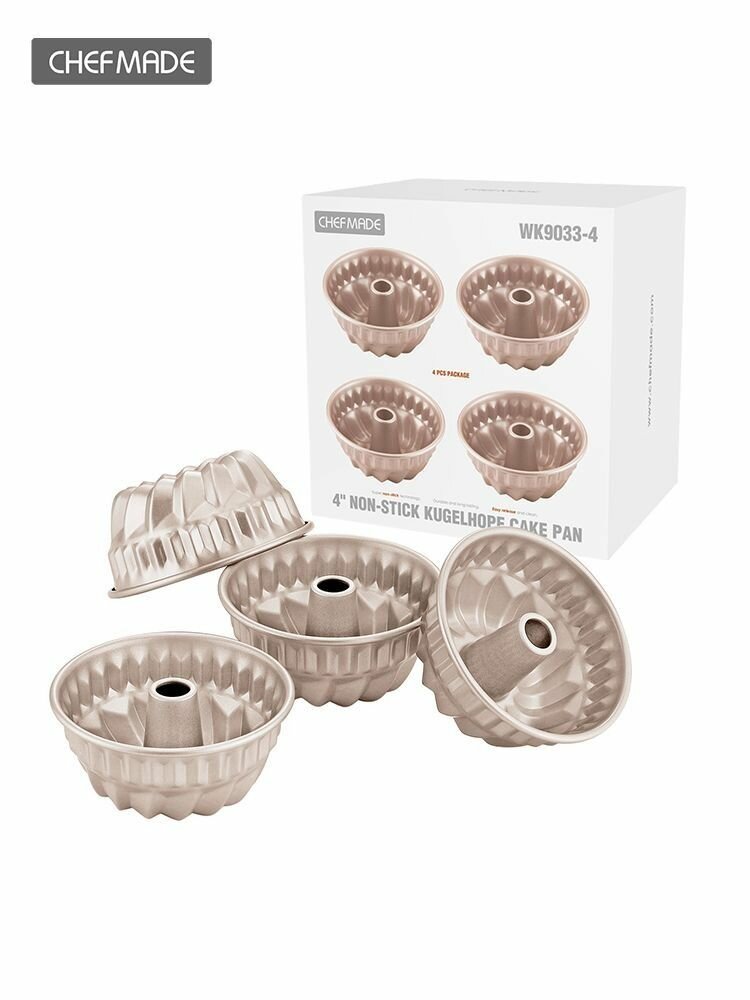 CHEFMADE Форма для выпечки, Круглая, 10.8 см x 10.8 см, 4 шт