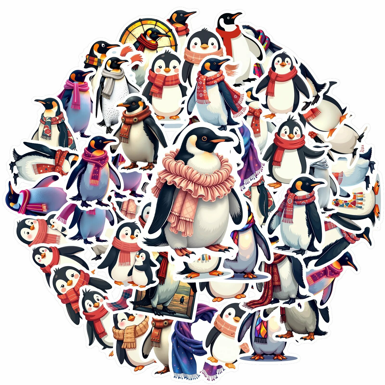 JESJELIU многоцветные наклейки с пингвинами 2A-35pcs