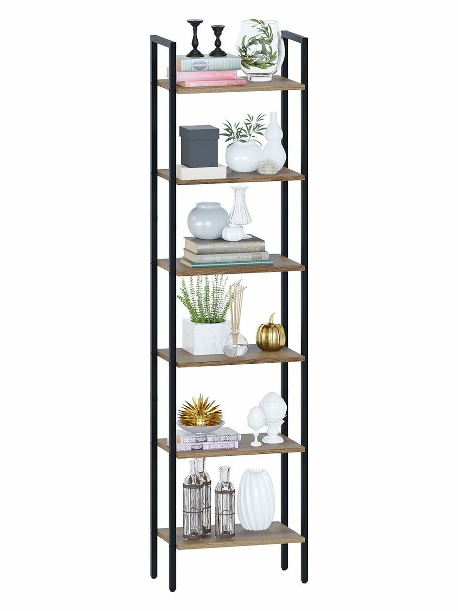 Стеллаж Роудж, прямой, открытый, 48.6х29.6х185 см, Дуб Делано