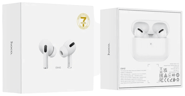 Беспроводные наушники TWS Hoco EW42 BT5.3/35mAh (350mAh)/4ч белые