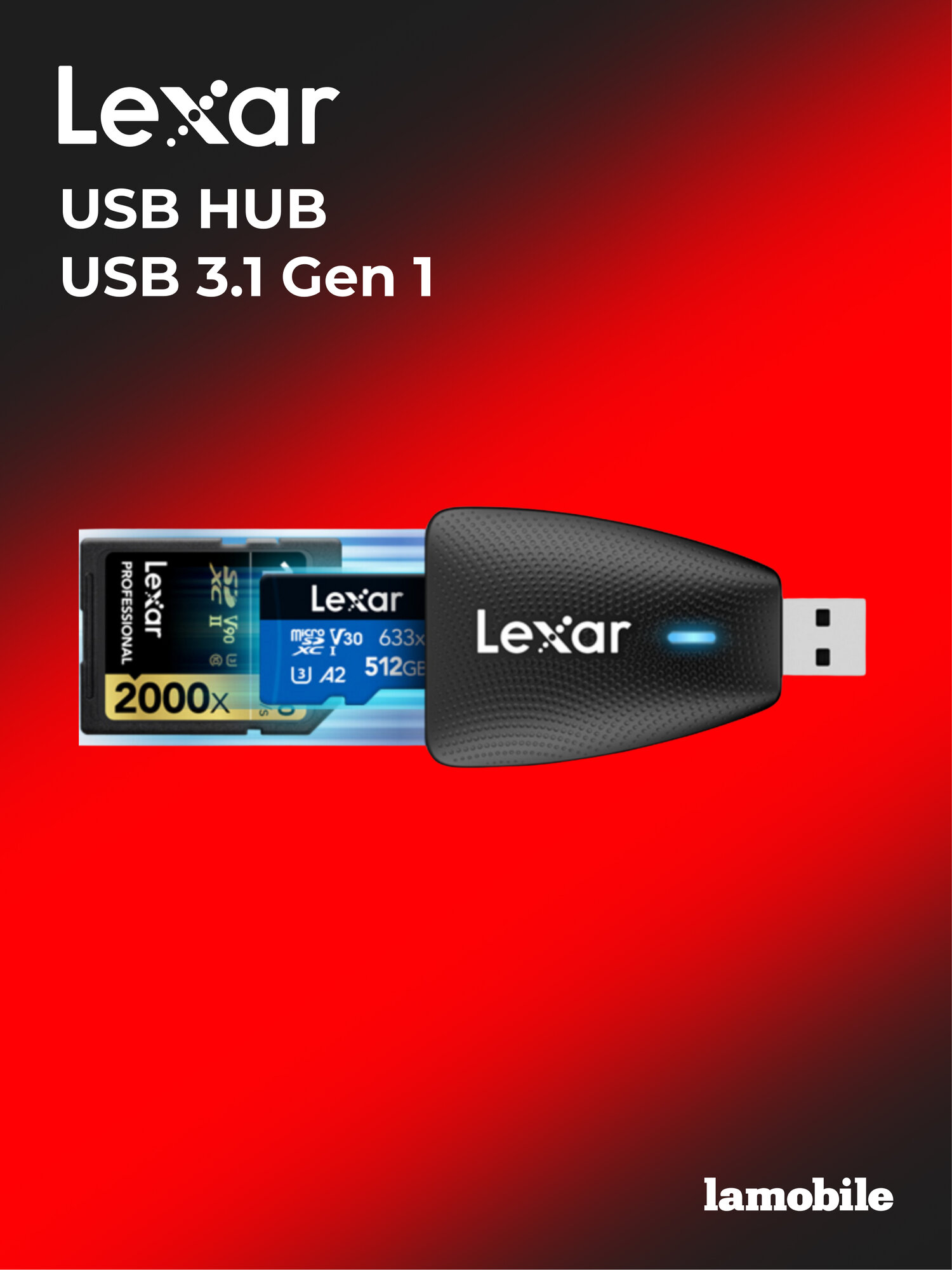 USB-картридер lexar SD/MicroSD