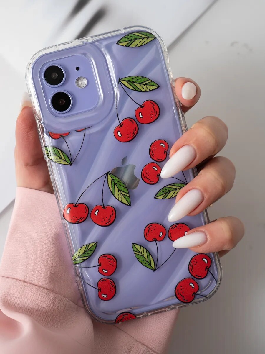 Чехол О'кейси, для iPhone 12, 12 Pro, принт, красный/зеленый/бесцветный