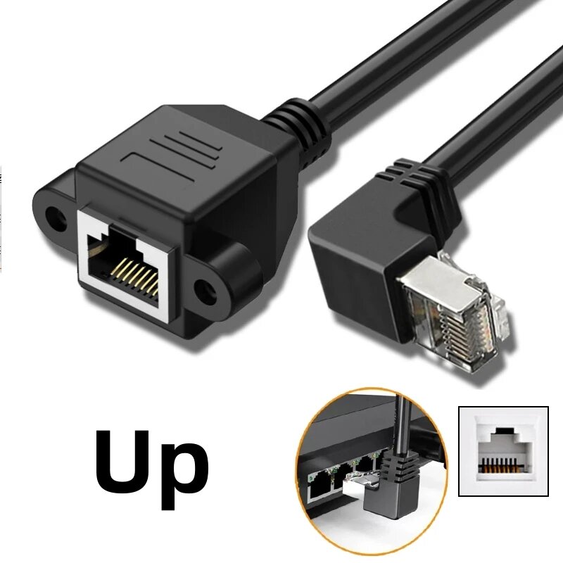 EQP Удлинитель RJ45 Cat5E 90 градусов 1PCS, Up