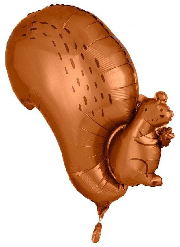 Воздушный шар Веселая затея "Белка коричневая", фигура, фольгированный
