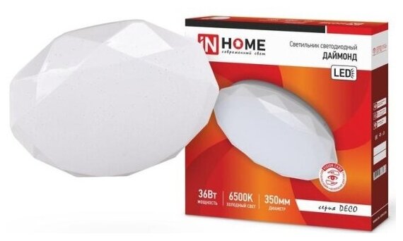 Настенно-потолочный светильник IN Home DECO даймонд 36Вт 230В 6500К 2340лм 350мм 4690612033730