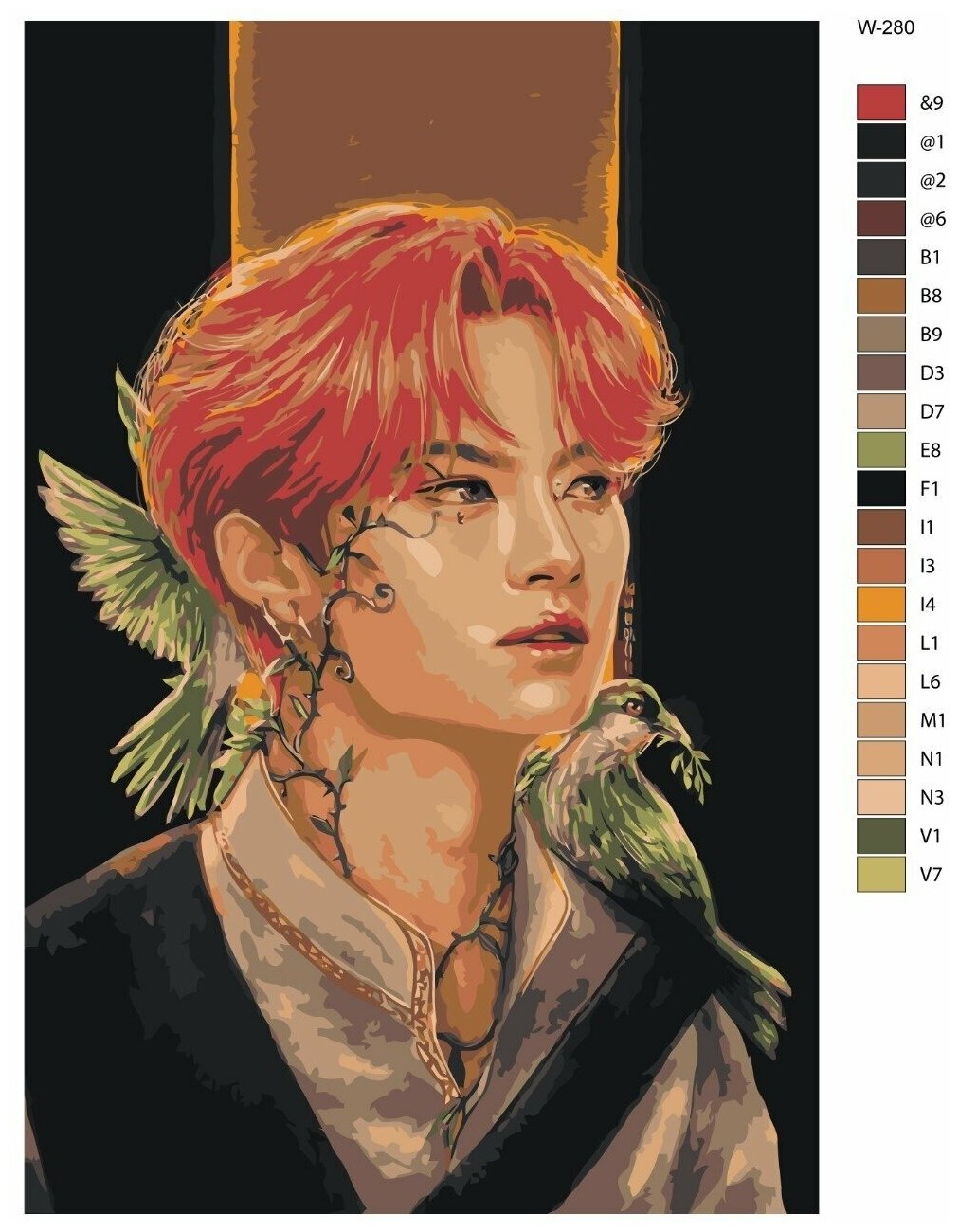 Картина по номерам W-280 "K-pop группа - Stray Kids (Стрей Кидс)" 40х60