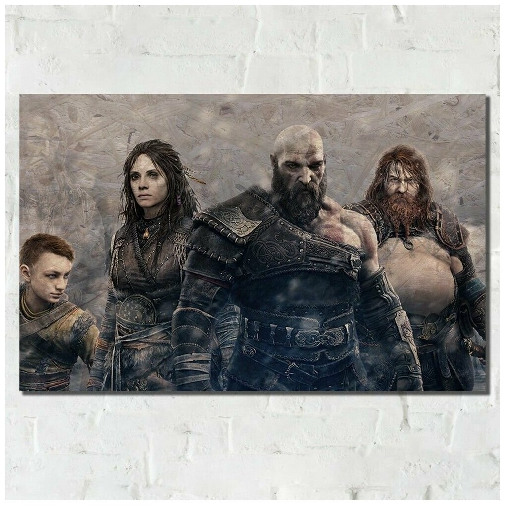 Картина интерьерная на рельефной доске ОСП Игра God Of War Ragnarok - 16001