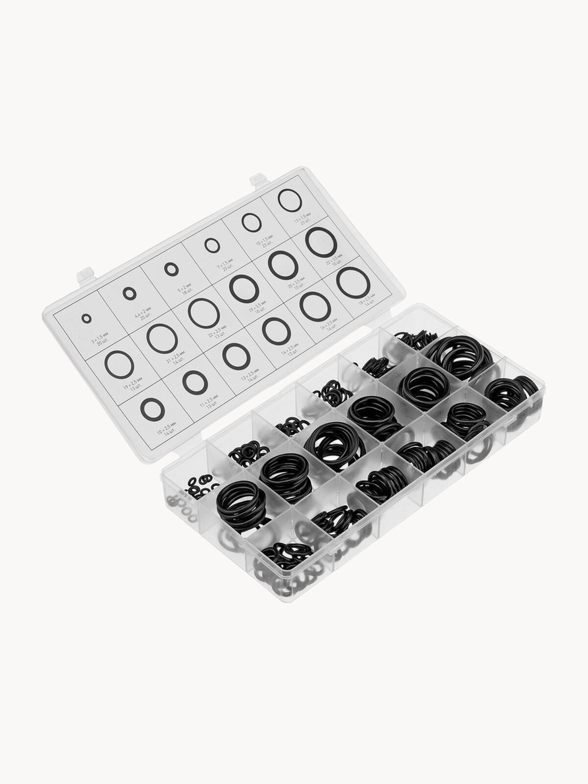 Набор резиновых уплотнительных прокладок СИБРТЕХ D3 - 23 мм 279 предметов 47598 для герметичного уплотнения соединений