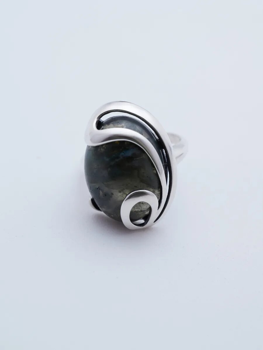 Кольцо БРЮС, серебро, 925 проба, агат