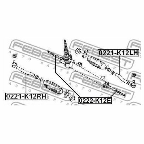 Тяга рулевая Febest 0222-K12E для Nissan Micra (2002-2010)