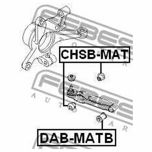 Сайлентблок рычага подвески Febest CHSBMAT для Chevrolet Matiz, Spark; Daewoo Matiz; Suzuki Wagon R