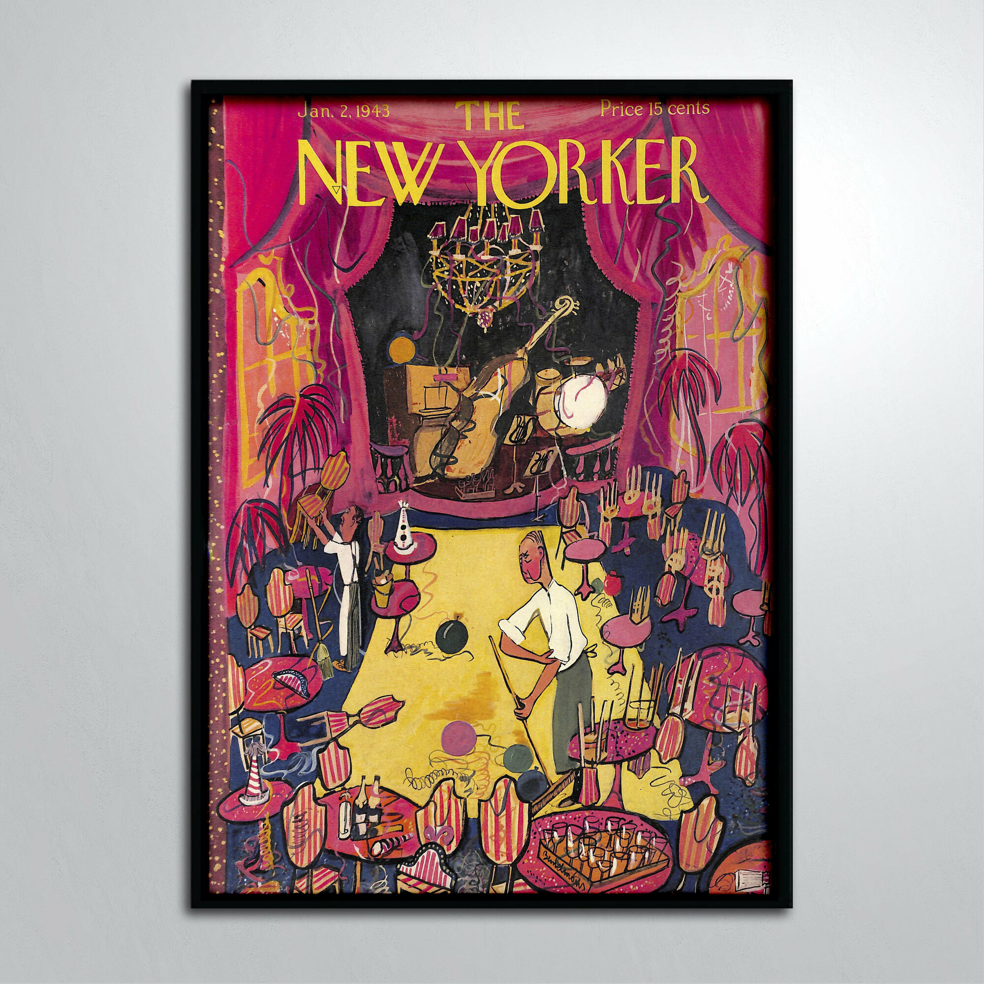 Постер без рамы/Постер для интерьера/Плакат Винтажный Журнал Нью Йоркер The NEW YORKER 2 январь 1943 г