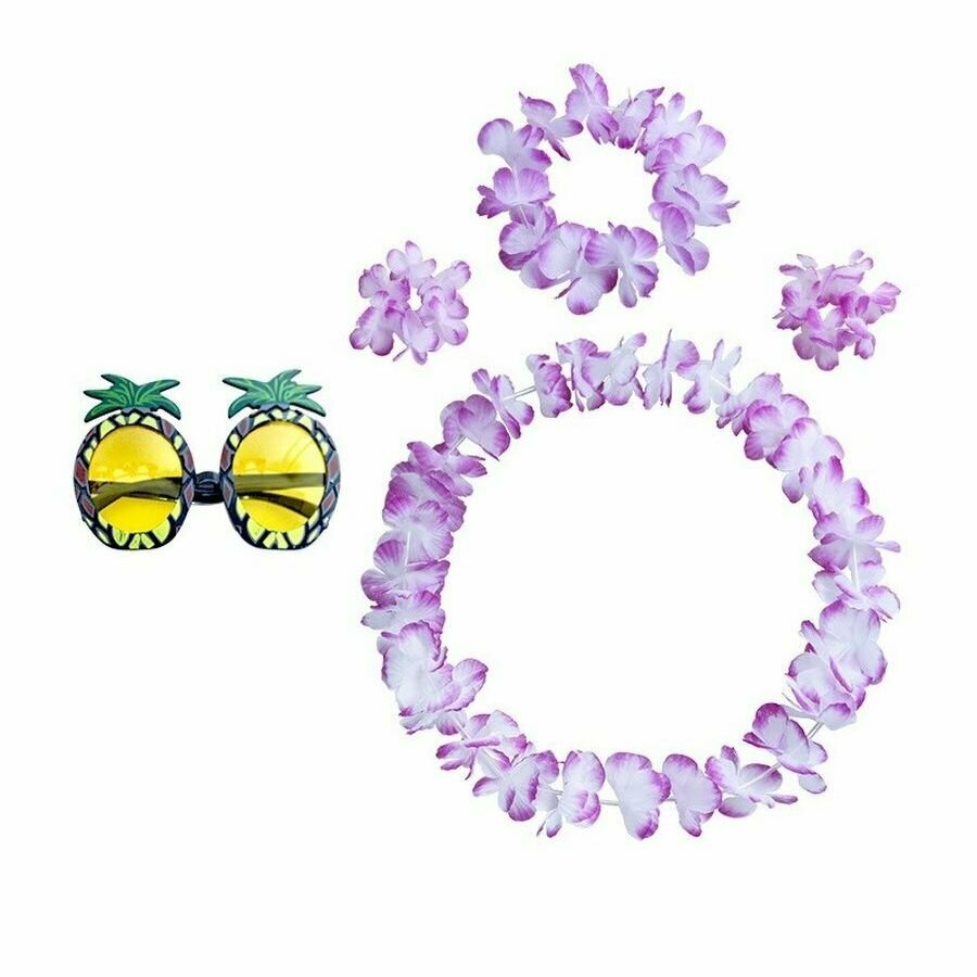 Гавайский набор Вайкики : гавайское ожерелье, очки