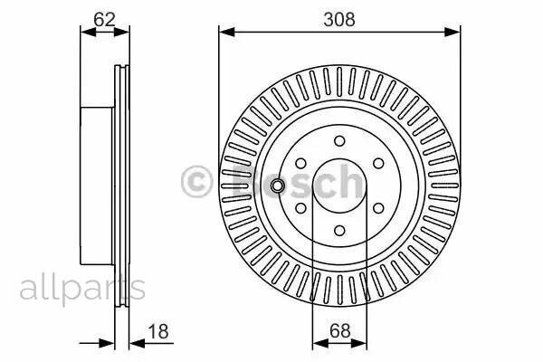 BOSCH 0986479533 Диск торм. зад.