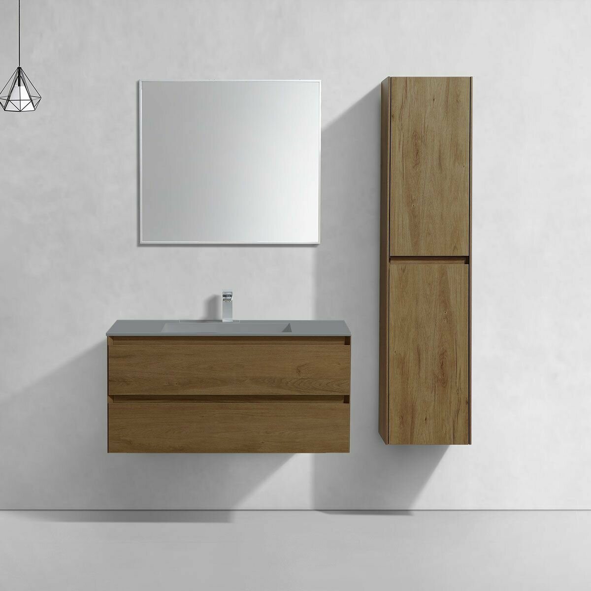 Тумба под раковину Vincea Luka 100 подвесная, 2 выкатных ящика soft-close