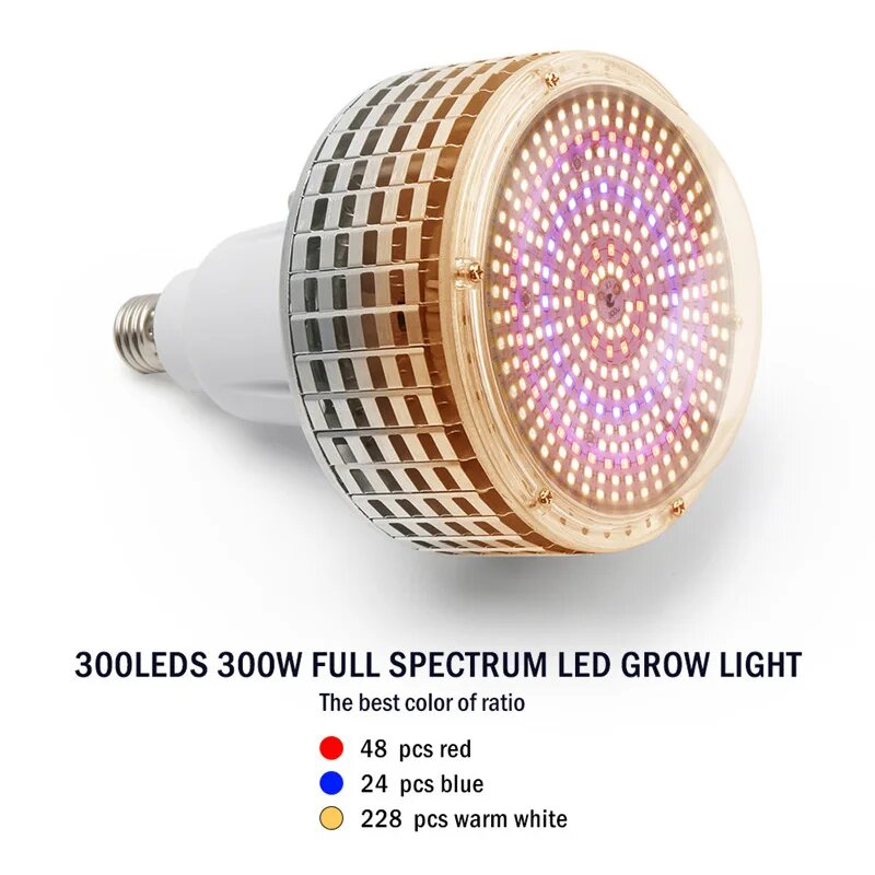 LVJING Фитолампа LED полный спектр 120/150/300 Вт теплый белый свет 300W Full Spectrum