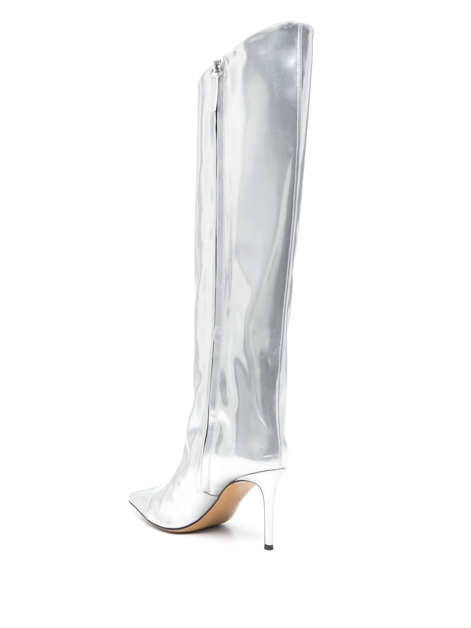 Сапоги Alexandre Vauthier 90mm knee boots, размер 37, серебристый/красный — фото 1