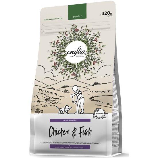 Корм сухой Craftia HARMONA для котят из курицы и рыбы 320 г