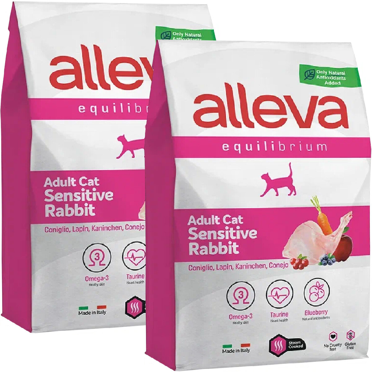 ALLEVA EQUILIBRIUM ADULT CAT SENSITIVE RABBIT для взрослых кошек с чувствительным пищеварением с кроликом (10 + 10 кг)