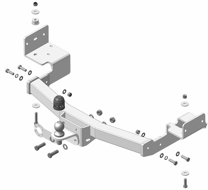 Фаркоп ZincaR оцинкованный для Mitsubishi Pajero Sport II; III 2008-2021 Motodor. ZM303FE