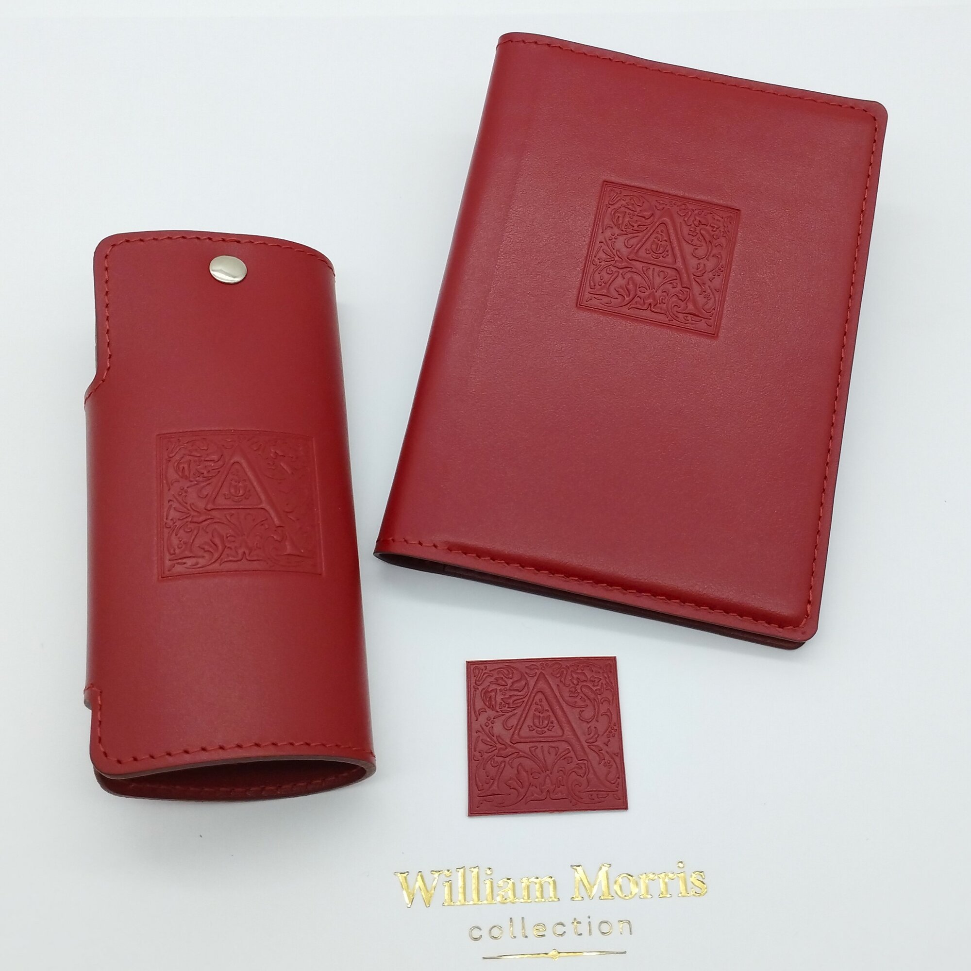 Подарочный набор William Morris Обложка для Документов, Ключница. монограмма "А"