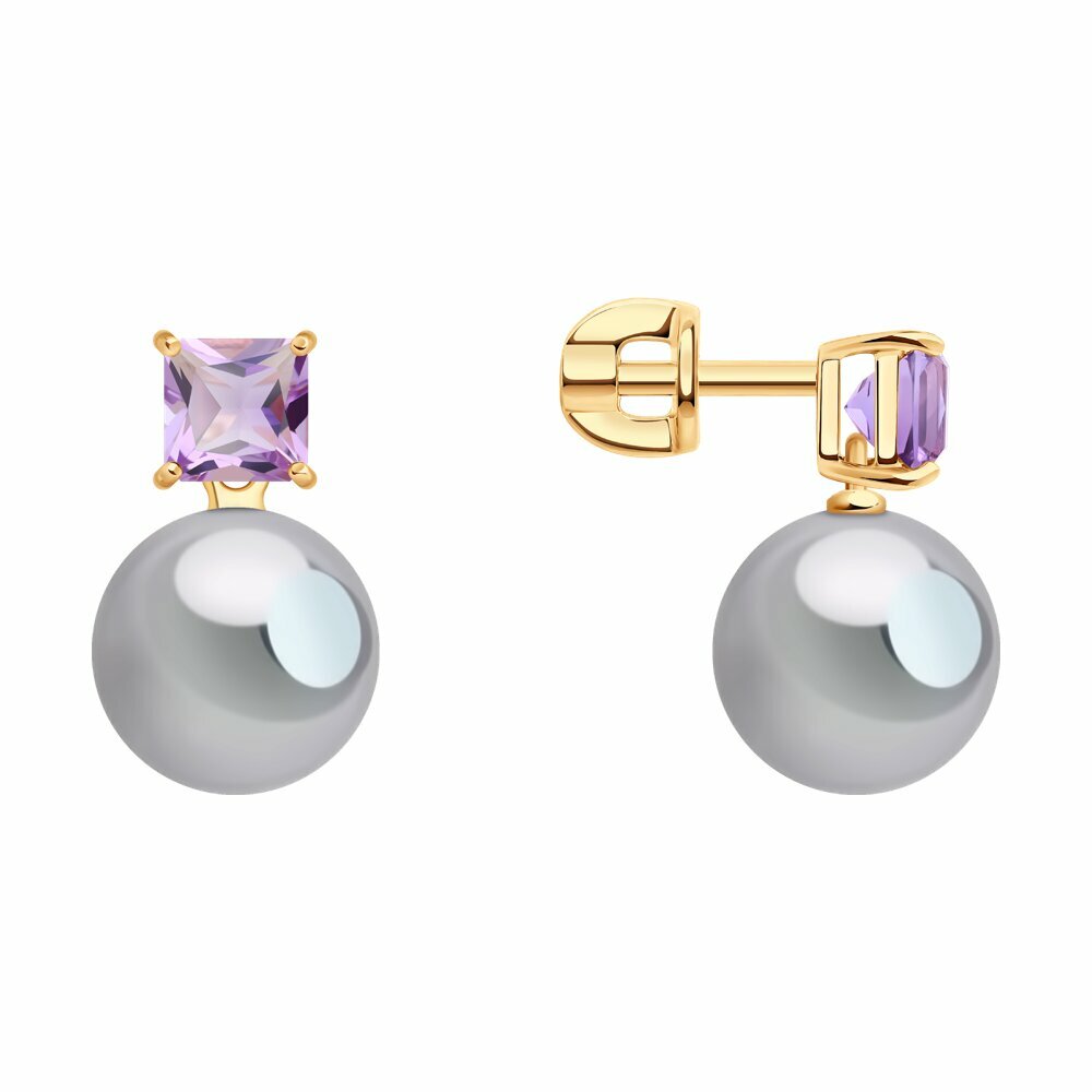 Серьги, красное золото, 585 проба