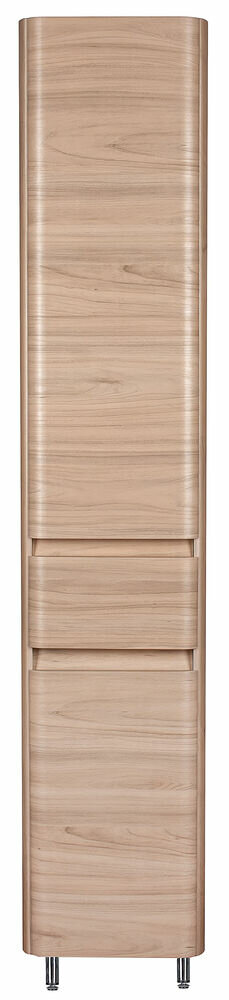 Шкаф колонна Style Line Атлантика 35 с корзиной, Люкс ясень перламутр, универсальная, PLUS