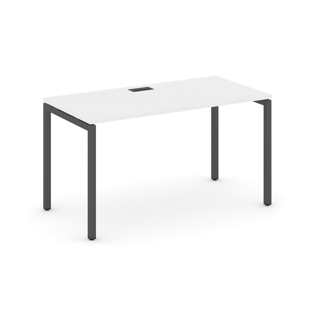 Стол письменный П-образный м/к (сечение 40х40) Style Project Riva SN-4P. SP-014 Белый/Антрацит мет. 1580*700*750