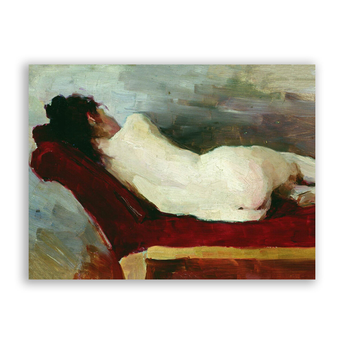 Картина на холсте, репродукция / Генрих Семирадский - Лежащая обнаженная / Размер 30 x 40 см