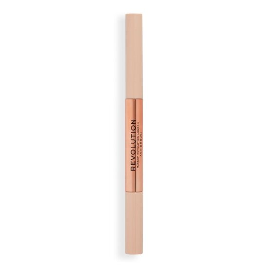 Контурный карандаш для бровей и гель для фиксации Makeup Revolution Eyebrow pencil Fluffy Brow Filter Duo, Medium Brown