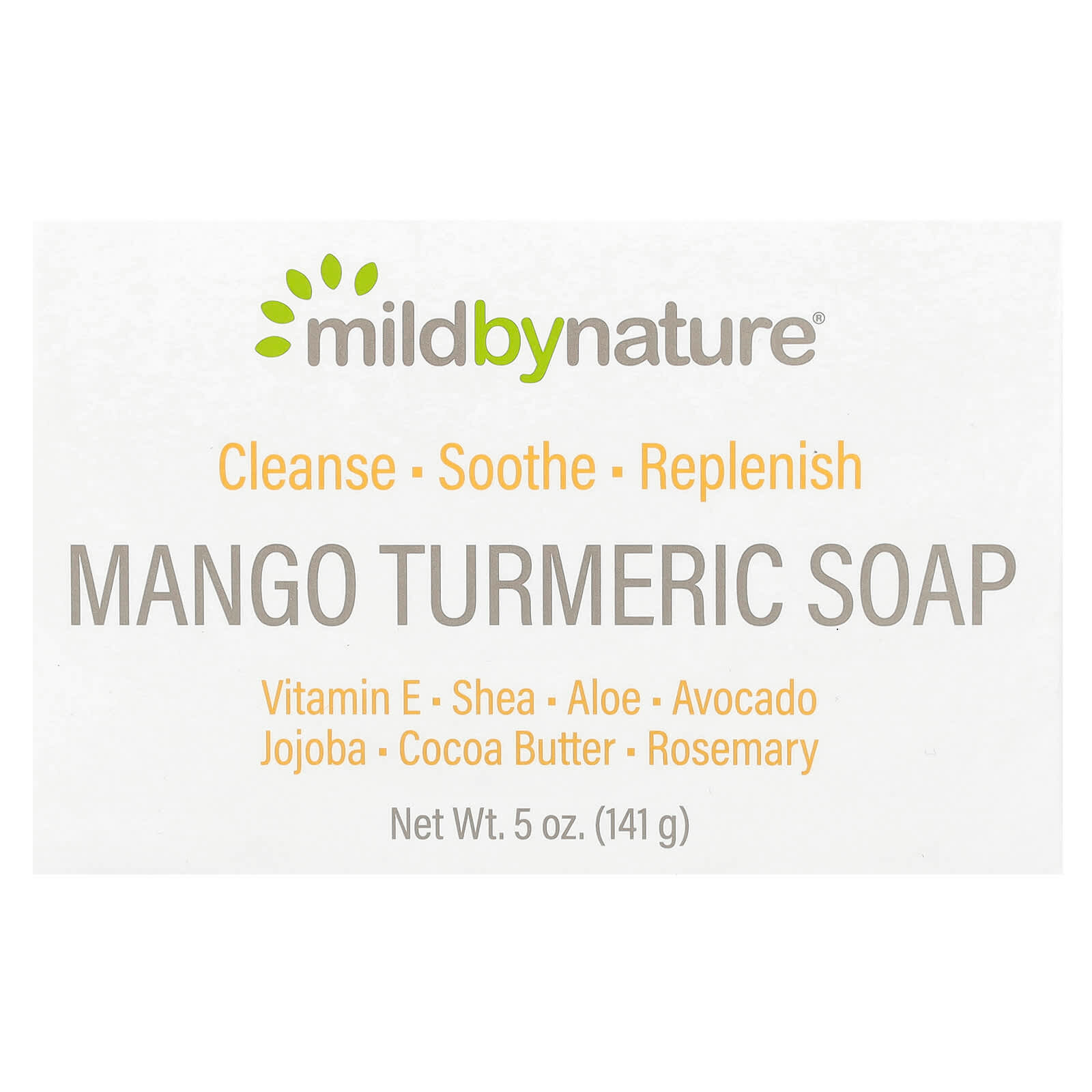 Mild By Nature, кусковое мыло с манго и куркумой, 141 г